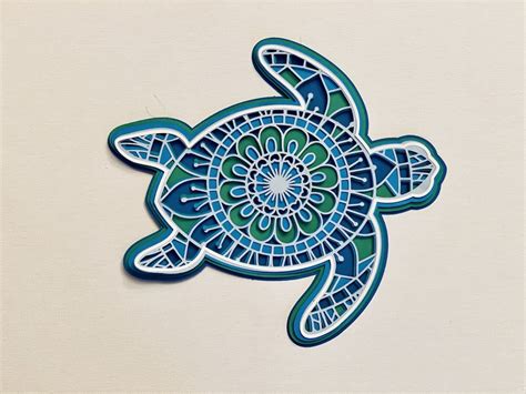 Free 131 3D Layered Mandala Turtle SVG PNG EPS DXF File