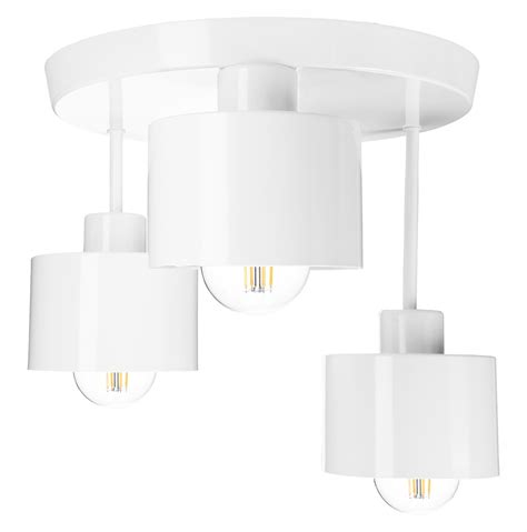 Lampa sufitowa wisząca żyrandol plafon LED loft 3X E27 biała natynkowa