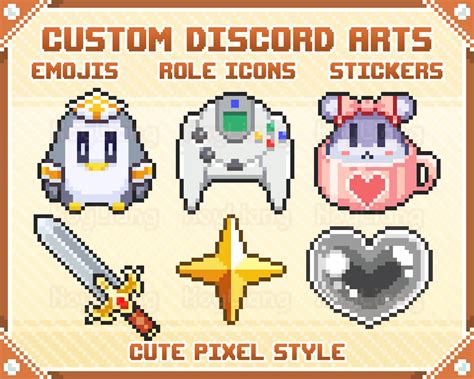 Commission For Discord Emojis Role Icons Cute Pixel Style Etsy Ireland