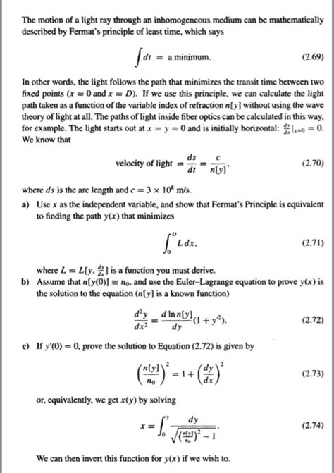 fermat s principle problem 7 fermat s principle and