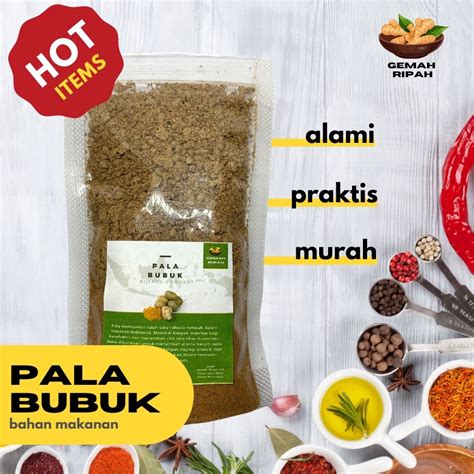 Jual Pala Bubuk Bumbu Rempah Dapur Premium Bubuk Murni Instan Bumbu