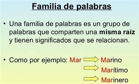 Familias de palabras de hierba definición y ejemplos