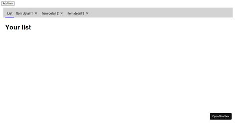 React Closeable Tabs Examples Codesandbox