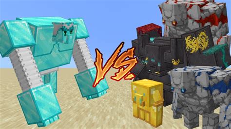 Diamond Golem VS Ore Golems Minecraft Mob Fight YouTube