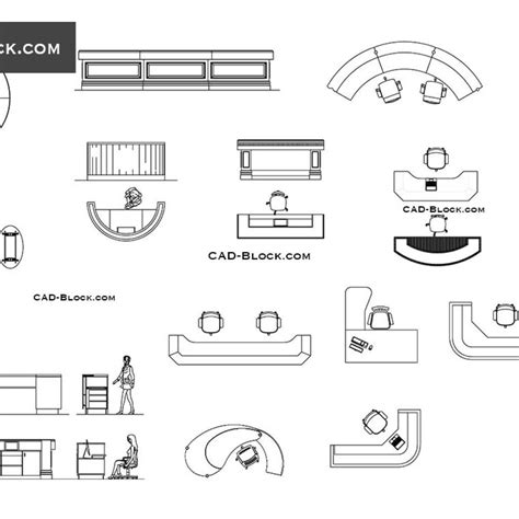 Reception Desk Elevation Cad Blocks Image To U