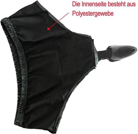 Slip En Cuir Verni Pour Homme Avec Gode Interne Plug Anal Culotte En