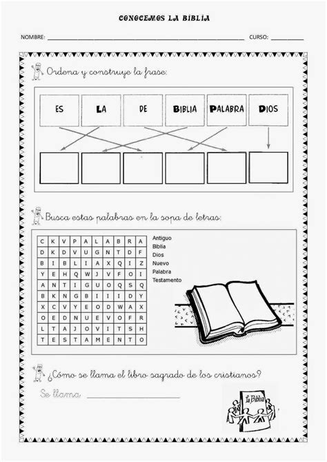 Ficha Online De La Biblia Para Segundo De Primaria Puedes Hacer