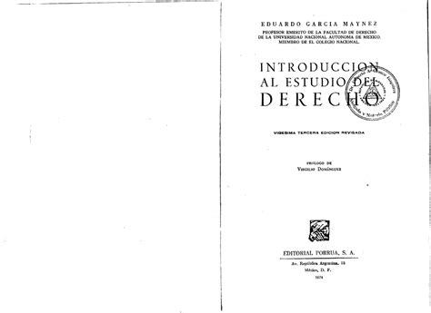 Introduccion AL Estudio DEL Derecho Eduardo Garcia Maynez I