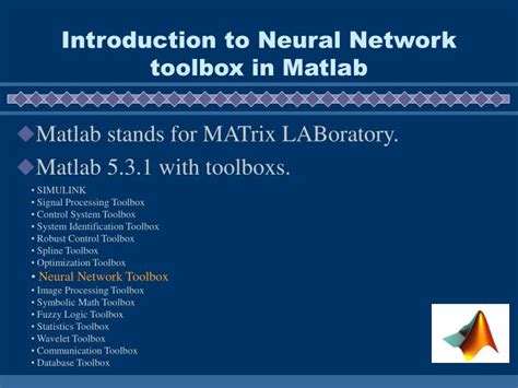 ppt introduction to neural network toolbox in matlab powerpoint presentation id 819358
