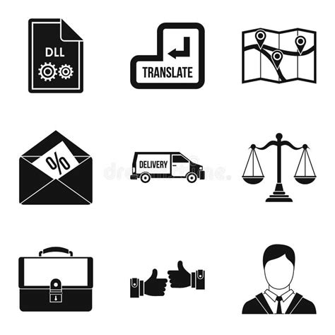 Iconos Fijados Estilo Simple Del Papel De Trabajo Ilustración del