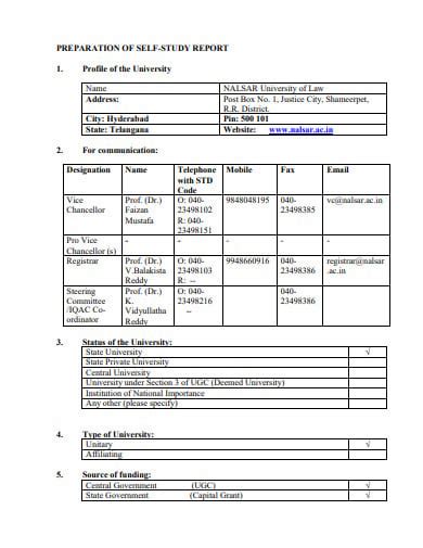 7 Self Study Report Templates In PDF DOC Free Premium Templates