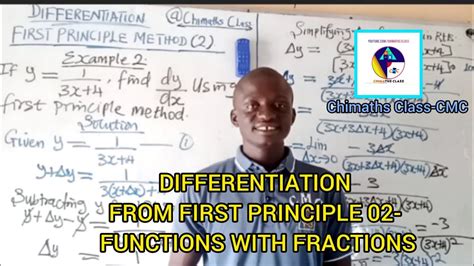 DIFFERENTIATION FROM FIRST PRINCIPLE 02 FUNCTIONS WITH FRACTIONS