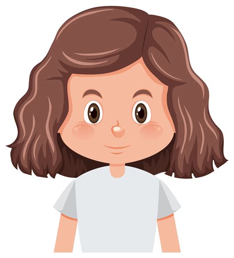 Una niña morena de pelo rizado 300703 Vector en Vecteezy