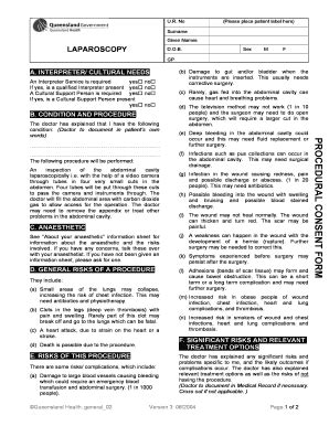 Fillable Online Health Qld Gov Laparoscopy Patient Information And