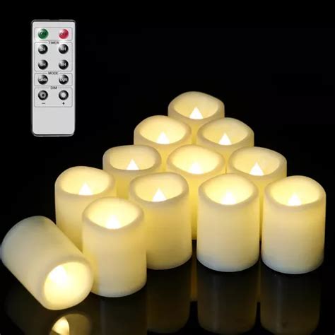 Velas Votivas Led Parpadeantes Sin Llama Control Remoto Y T Meses