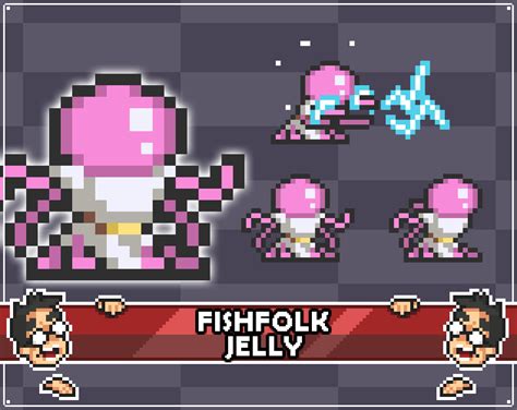 2D Pixel Art Fishfolk Jelly Sprites By Elthen S Pixel Art Shop