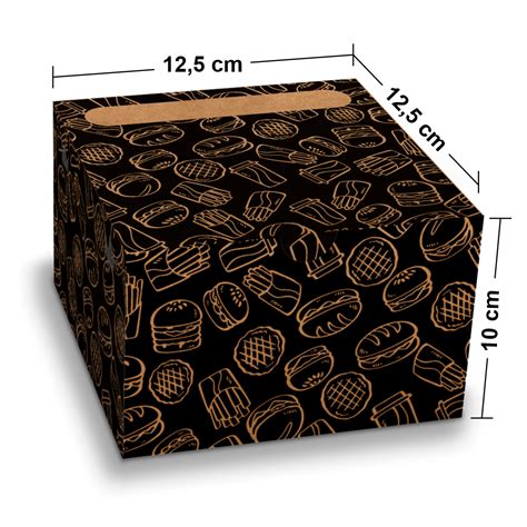 Embalagem para Lanches ou Hambúrguer KRAFT BLACK 100 unidades GG