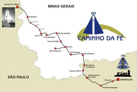 mapa caminho Projeto Caminho da Fé