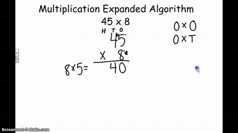 multiplication expanded algorithm youtube