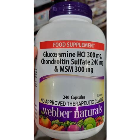 Webber Naturals Glucosamine HCI 300mg Chondroitin Sulfate 240mg MSM