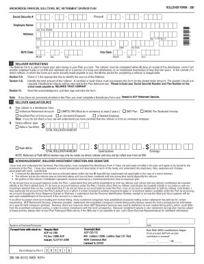 Fillable Online ROLLOVER FORM 280 Fax Email Print PdfFiller