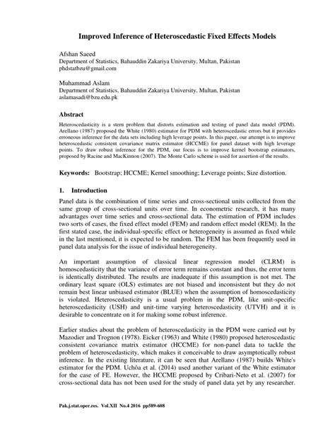 [pdf] improved inference of heteroscedastic fixed effects models