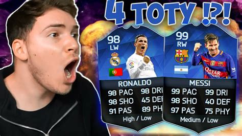4 TOTY MESSI TOTY RONALDO TOTY In A Pack MEGA TOTY PACK OPENING