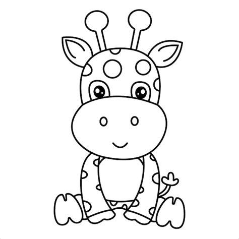 Premium Vector Cute Baby Giraffe Clipart