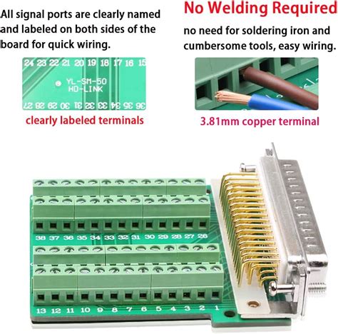 Buy Anmbest Db Solderless Connector Female D Sub Header To Pin