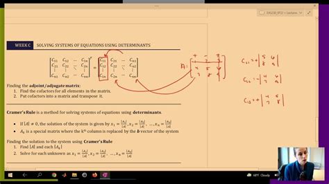 determinants find the adjoint matrix youtube
