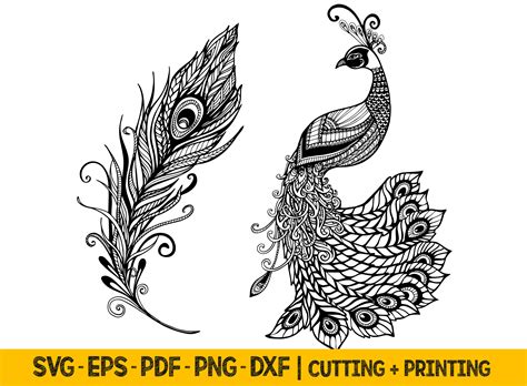 Peacock Svg Files For Cricut Peacock Feather Svg Cut Files Laser Cut