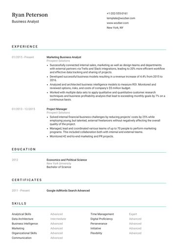 Free ATS Friendly Resume Templates Wozber