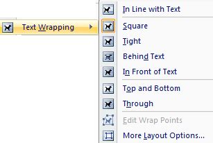WORD2007 Tekst Oko Slike TEXT WRAPPING