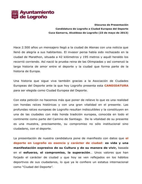 discurso alcaldesa Ayuntamiento de Logroño