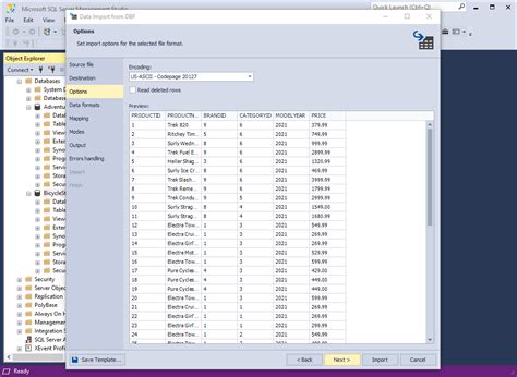 how to import data from a dbf file to sql server