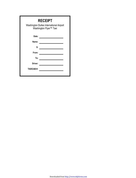 Free Printable Taxi Receipt Templates Blank Generator Word PDF
