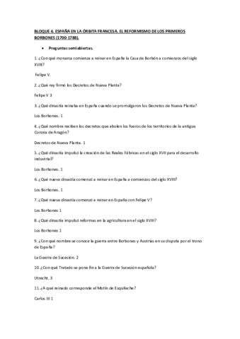 PREGUNTAS CORTAS HISTORIA DE ESPANA Pdf