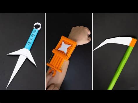 03 Amazing Origami Ninja Weapons Kunai Scythe Ninja Star Shooter