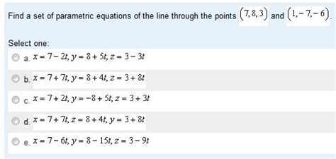 solved 10 find a set of parametric equations of the line