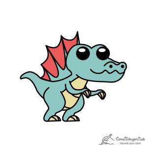 Cómo dibujar un Espinosaurio Kawaii COMODIBUJAR CLUB