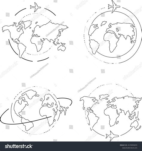 World Map Vector Hand Drawn Simple Stock Vector Royalty Free
