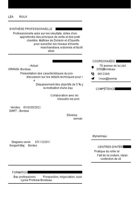 CV Vendeuse CV Vendeur Exemples Et Guide MonCVParfait