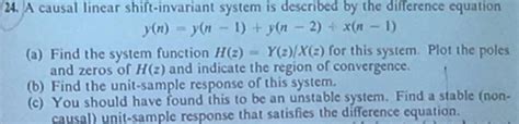 solved 24 a causal linear shift invariant system is