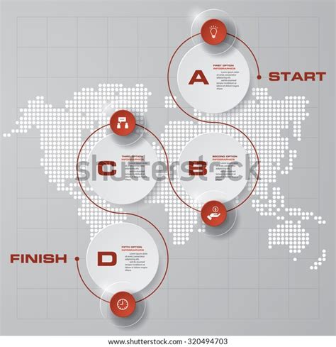 Simpleeditable 4 Steps Chart Diagrams Templategraphic Stock Vector