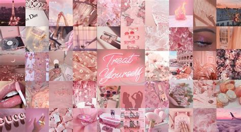 A Collage Of Pink And White Images