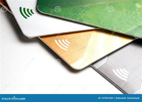 Tarjetas De Cr Dito Con El Pago Sin Contacto Pila De Tarjetas De Cr