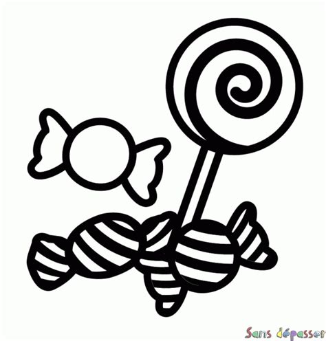 Coloriage Bonbons et sucettes Sans Dépasser