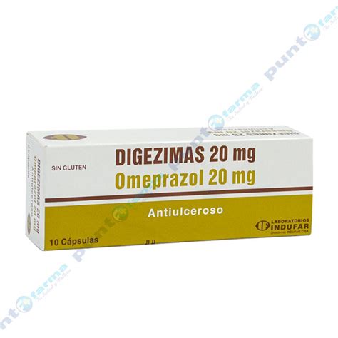 Punto Farma Digezimas 20 mg Omeprazol Caja de 10 Cápsulas