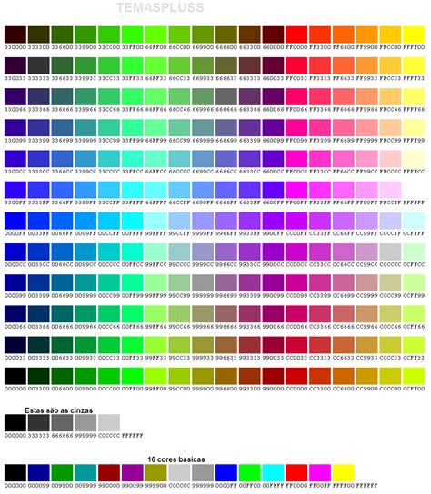 Tabela De Cores Hexadecimal LIBRAIN