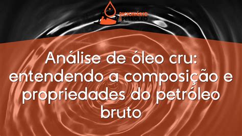 An Lise De Leo Cru Entendendo A Composi O E Propriedades Do Petr Leo